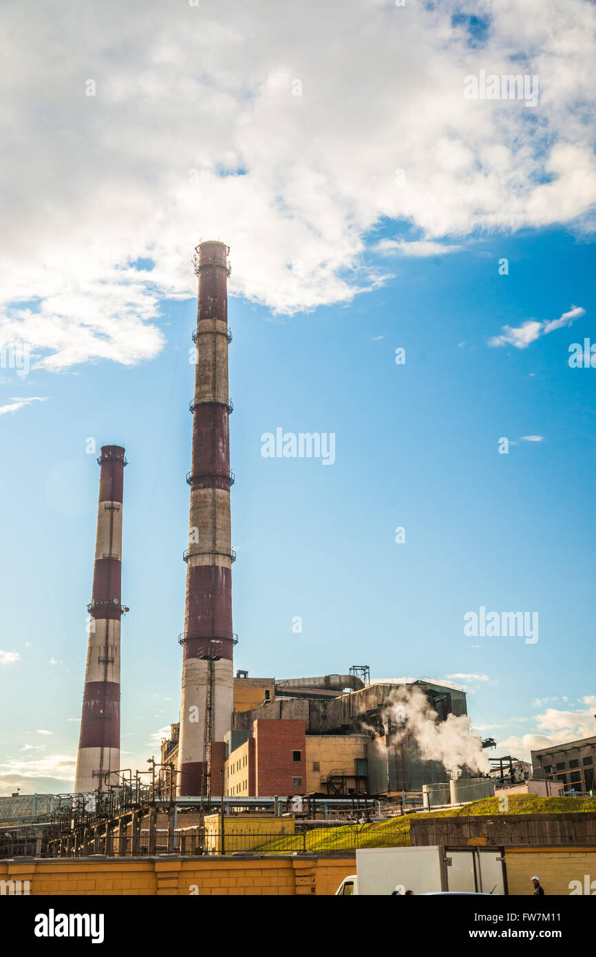 Coal Fossil Fuel Power Plant with Smokestacks Stock Photo - Alamy
