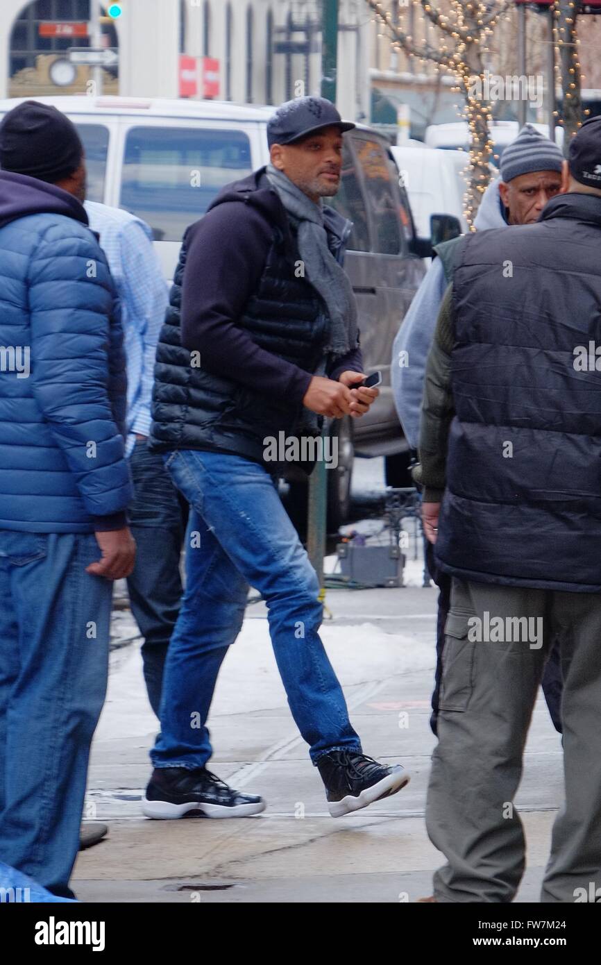 Will Smith on the set of Collateral Beauty Featuring: Will Smith Where ...