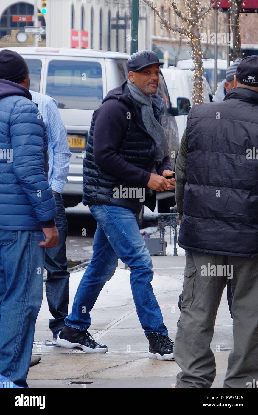 Will Smith on the set of Collateral Beauty Featuring: Will Smith Where ...