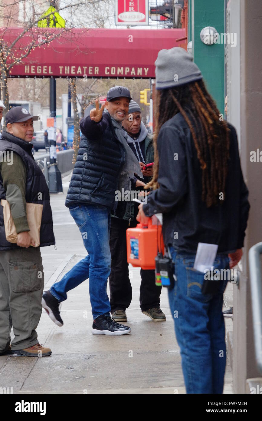 Will Smith on the set of Collateral Beauty Featuring: Will Smith Where ...