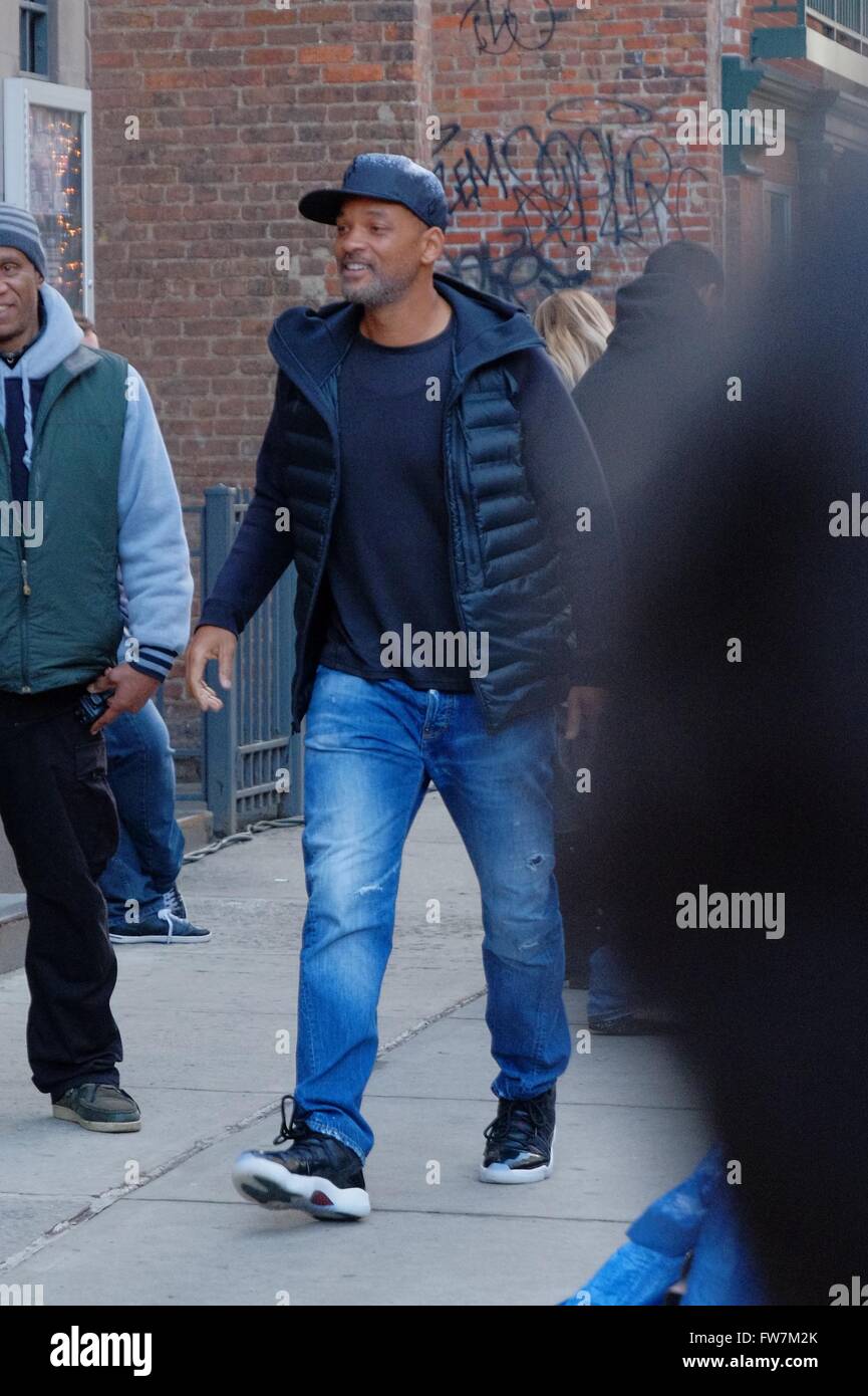 Will Smith on the set of Collateral Beauty Featuring: Will Smith Where ...