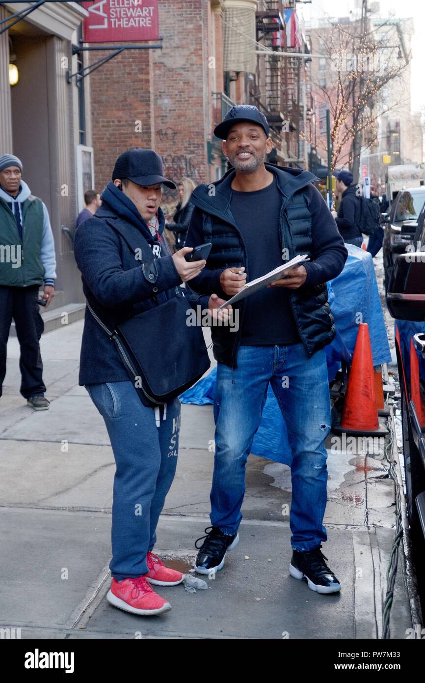Will Smith on the set of Collateral Beauty Featuring: Will Smith Where ...