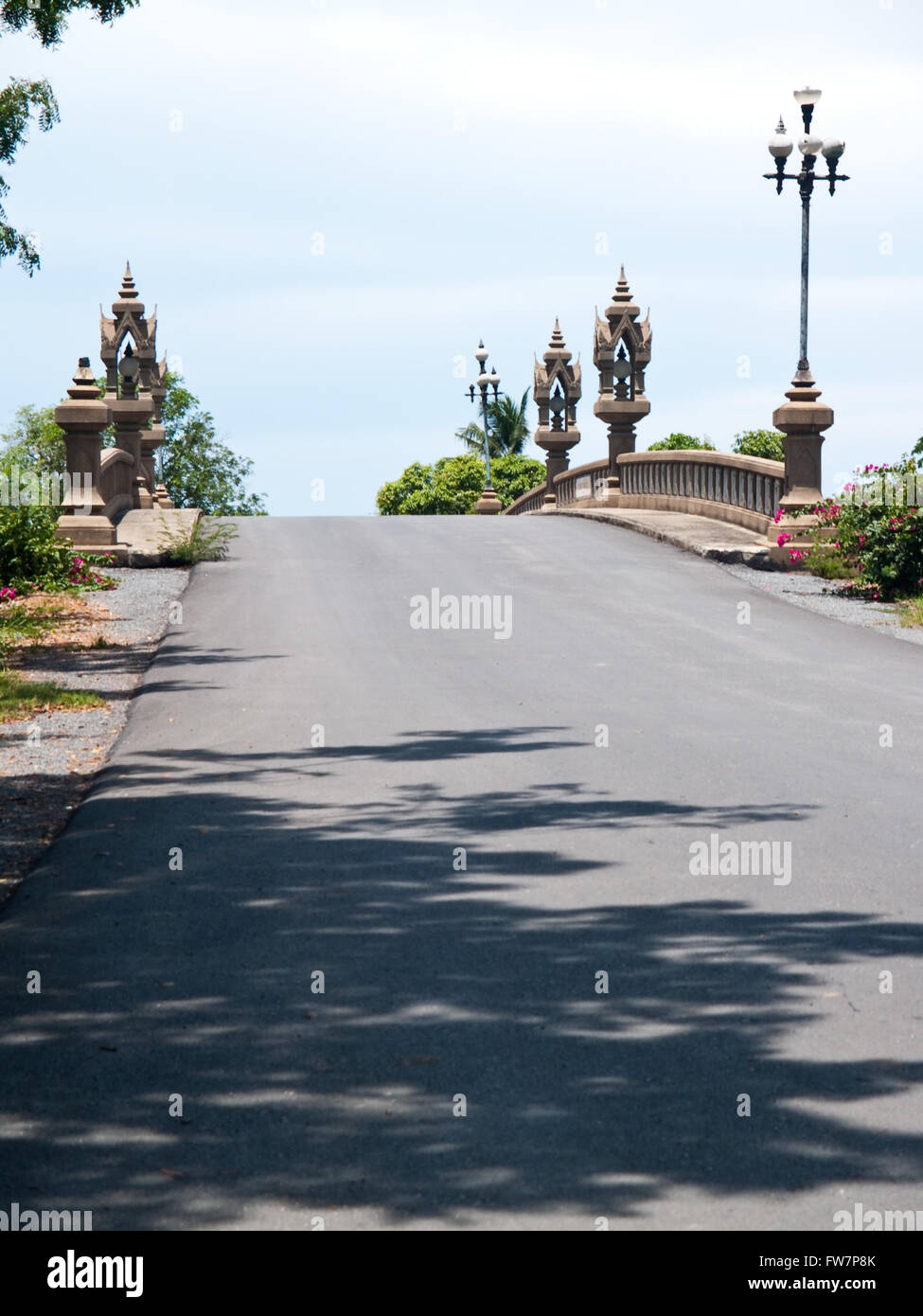 Small Bridge and balustrade lamp Stock Photo - Alamy