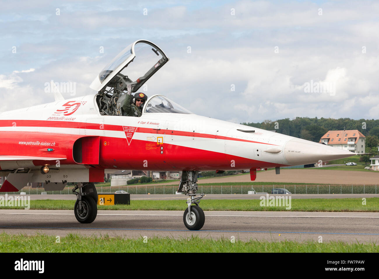 Northrop F-5 Tiger II jet aircraft from Patrouille Suisse, the ...