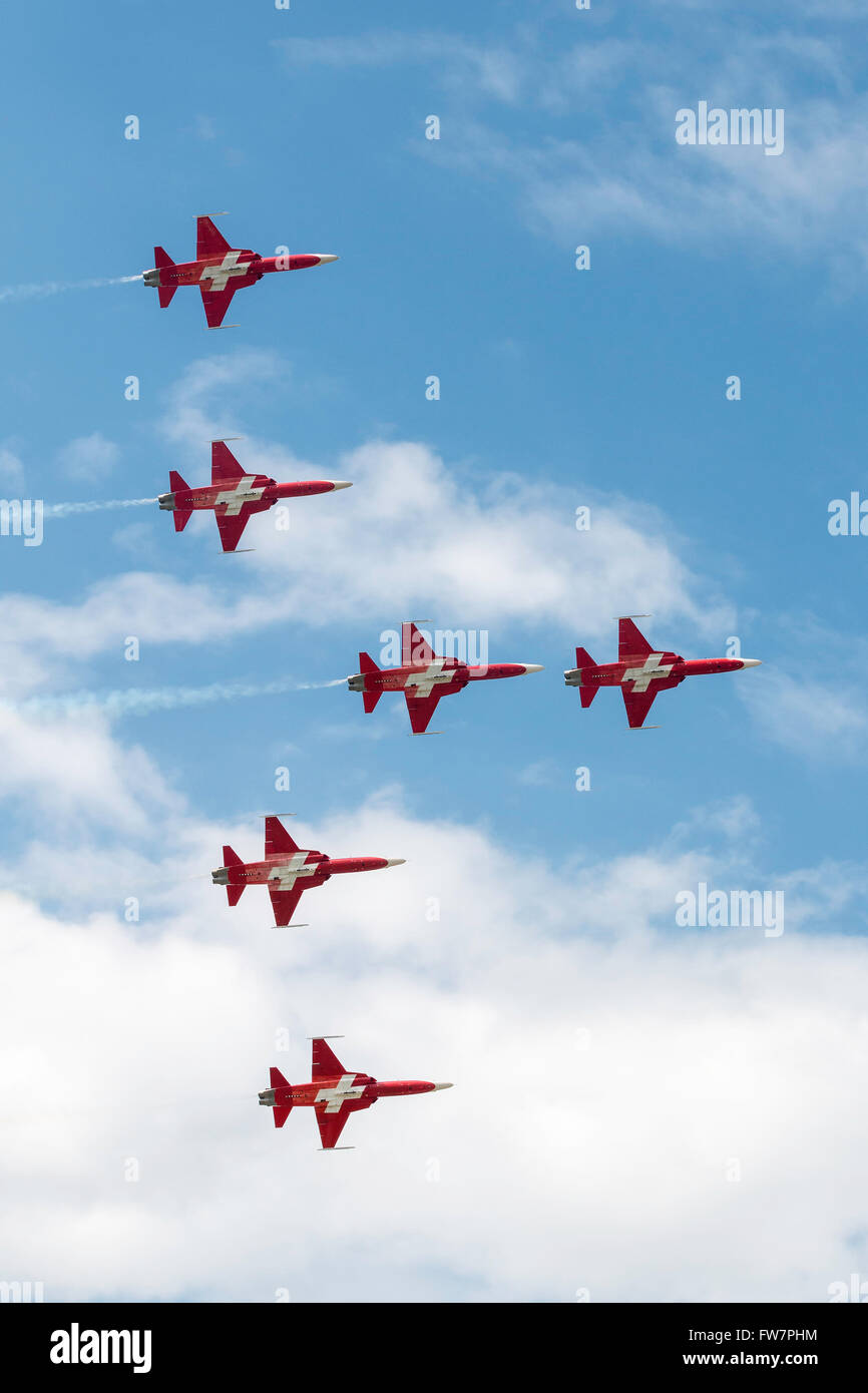 Patrouille Suisse, the formation aerobatic display team of the Swiss ...