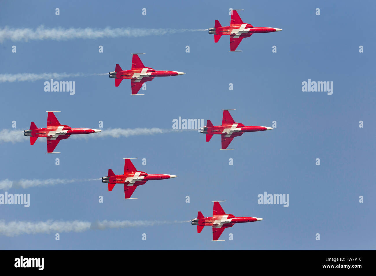 Patrouille Suisse, the formation aerobatic display team of the Swiss ...