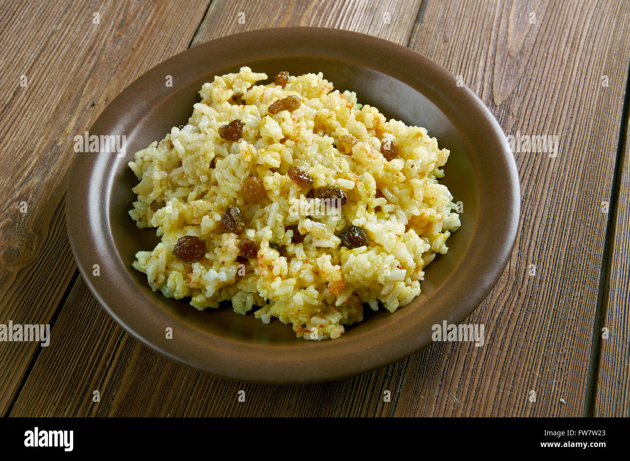 Geelrys - South AfricanYellow Rice With Raisins Stock Photo - Alamy