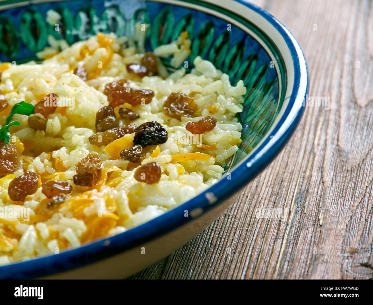 Qabul Sweet Rice - Afghan rice with raisins Stock Photo - Alamy