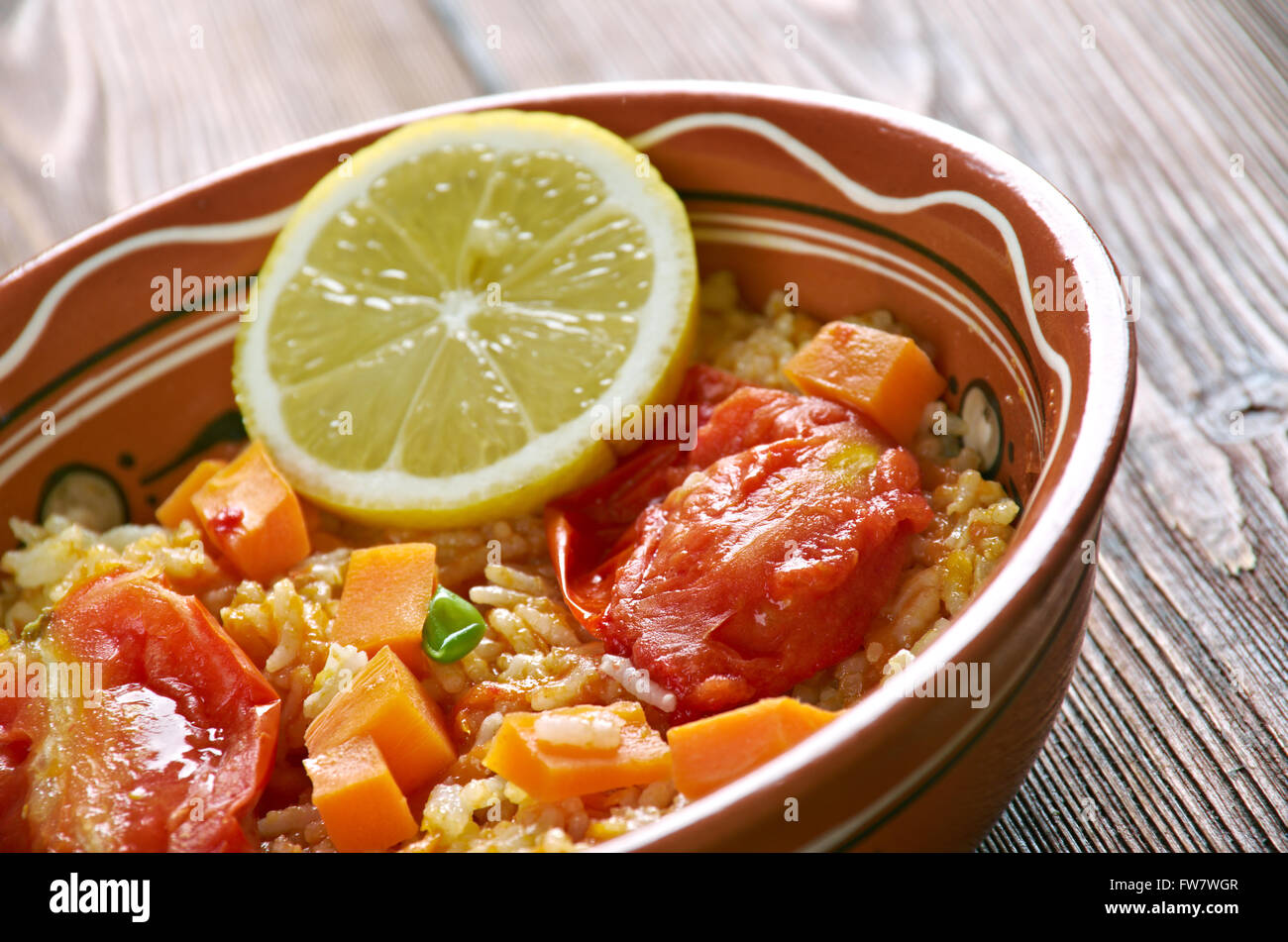 Coconut Jollof Rice.African Rice Stock Photo - Alamy