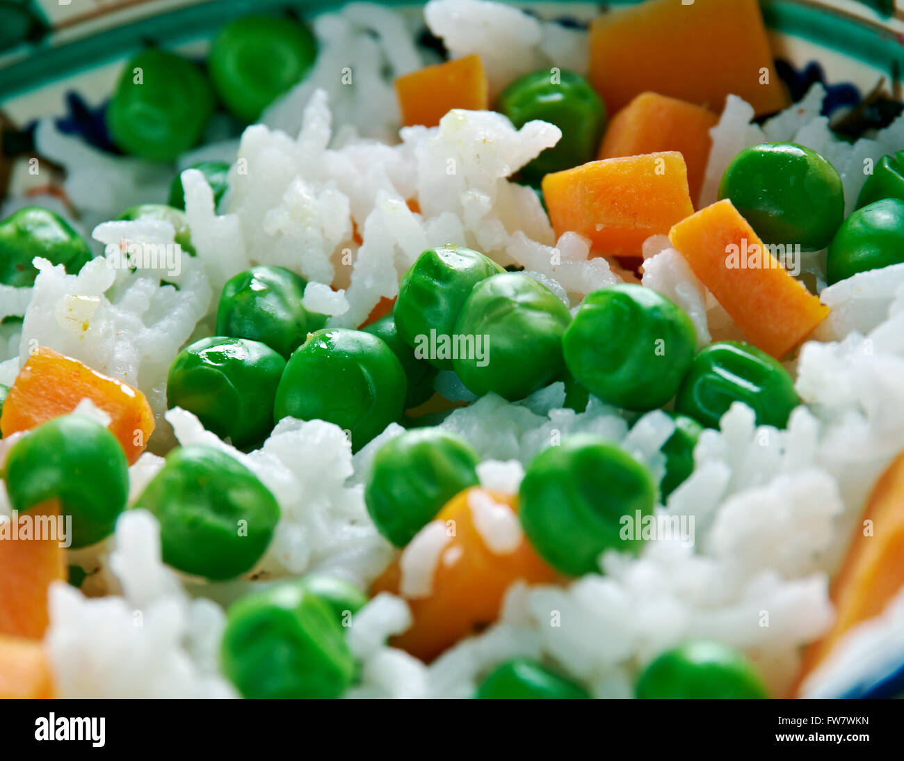 Matar pulao - peas pilaf.close up.Indian Vegetarian Stock Photo - Alamy