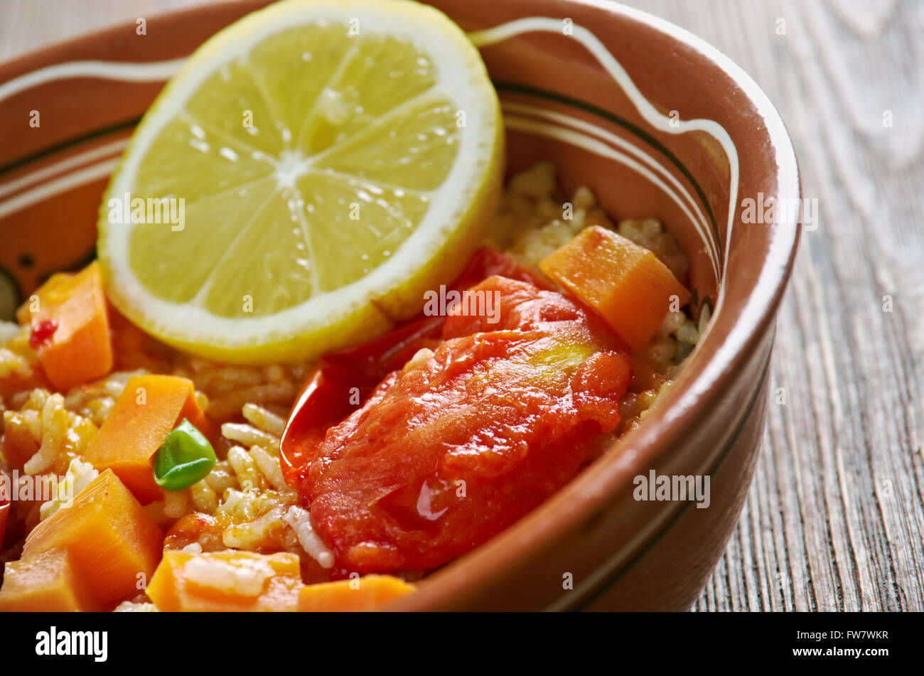 Coconut Jollof Rice.African Rice Stock Photo - Alamy