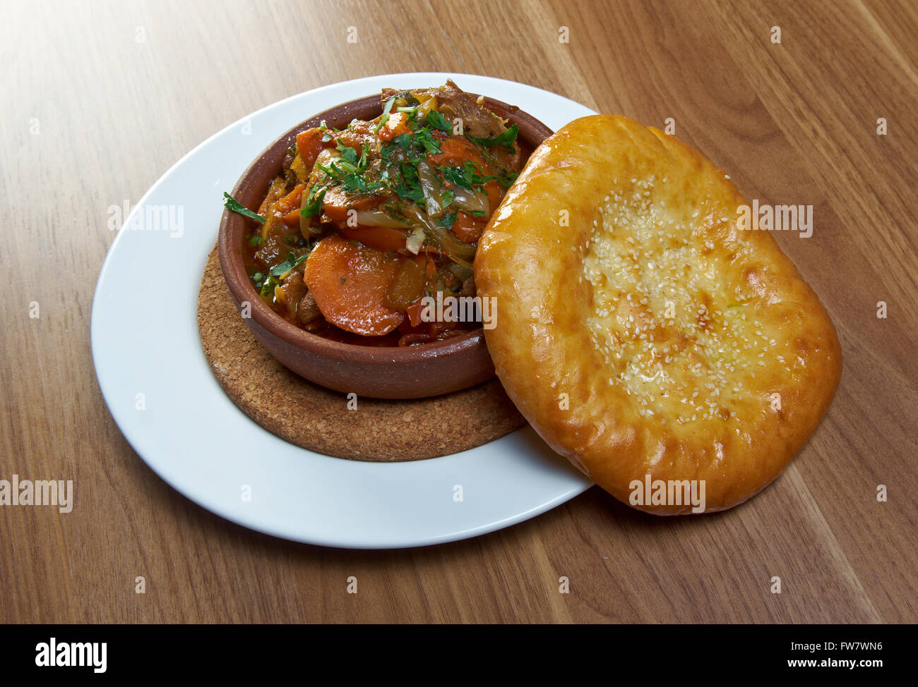 Chanakhi traditional Georgian dish of lamb stew with tomatoes ...