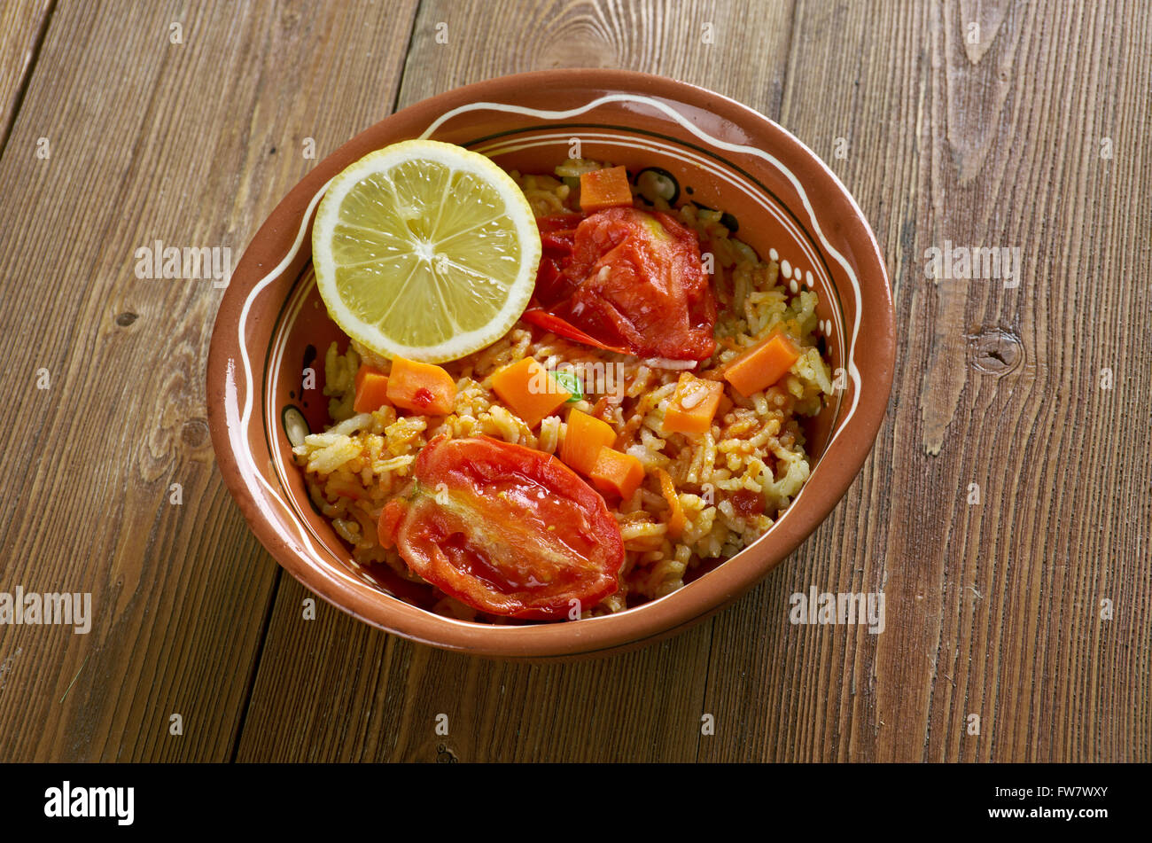 Coconut Jollof Rice.African Rice Stock Photo - Alamy