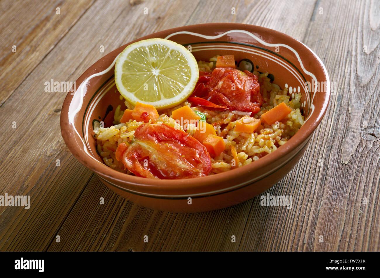 Coconut Jollof Rice.African Rice Stock Photo - Alamy