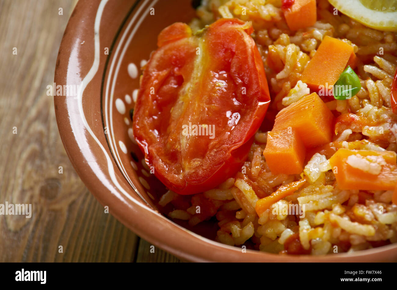 Coconut Jollof Rice.African Rice Stock Photo - Alamy