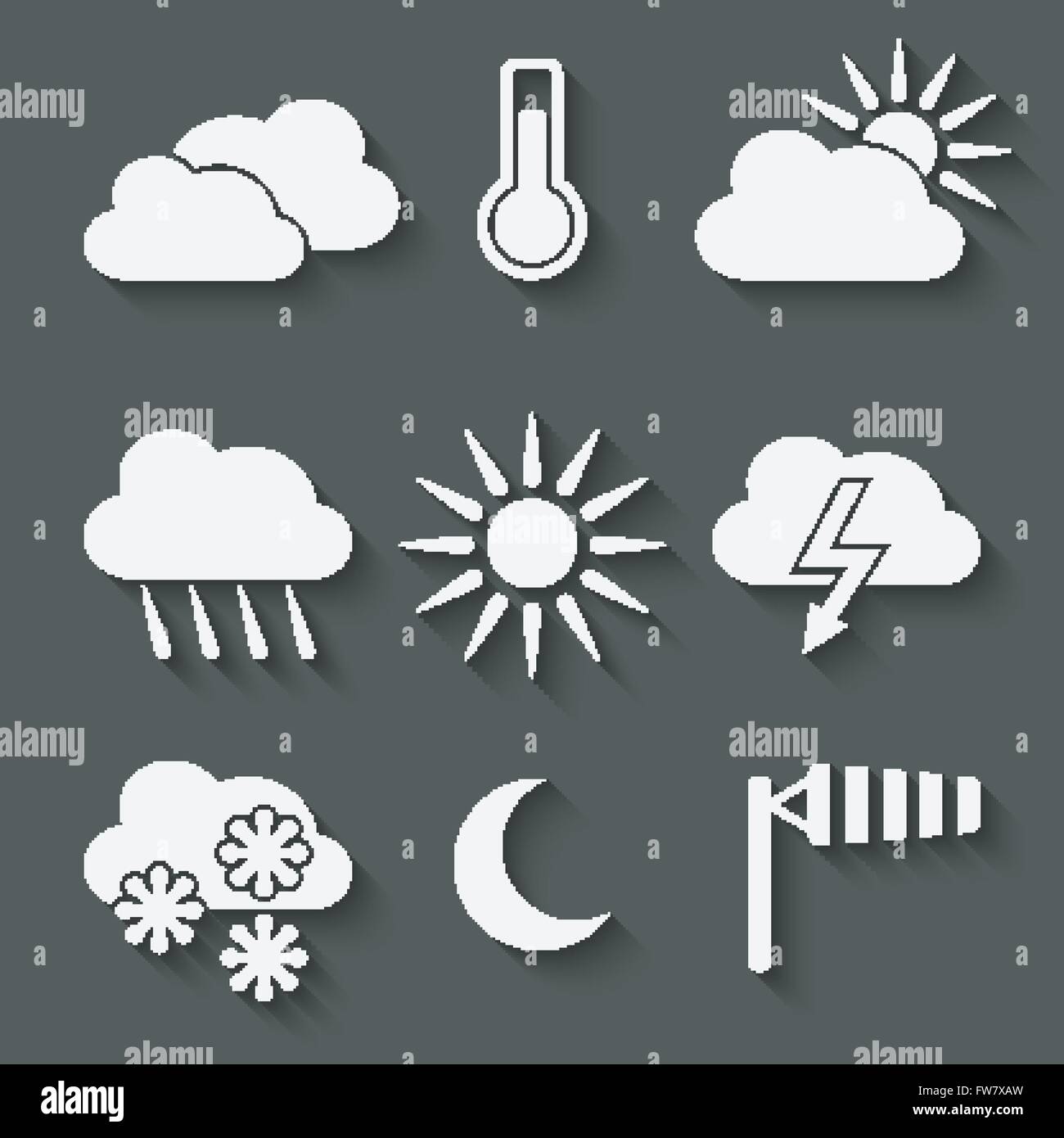 weather icons set - vector illustration. eps 10 Stock Vector Image ...
