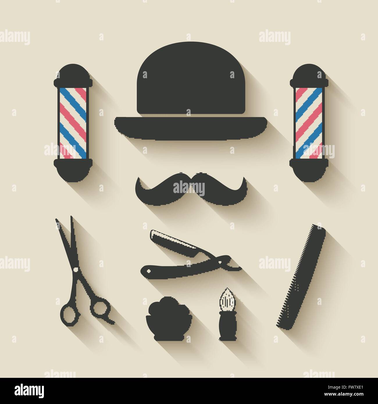 barber icon set - vector illustration. eps 10 Stock Vector Image & Art ...