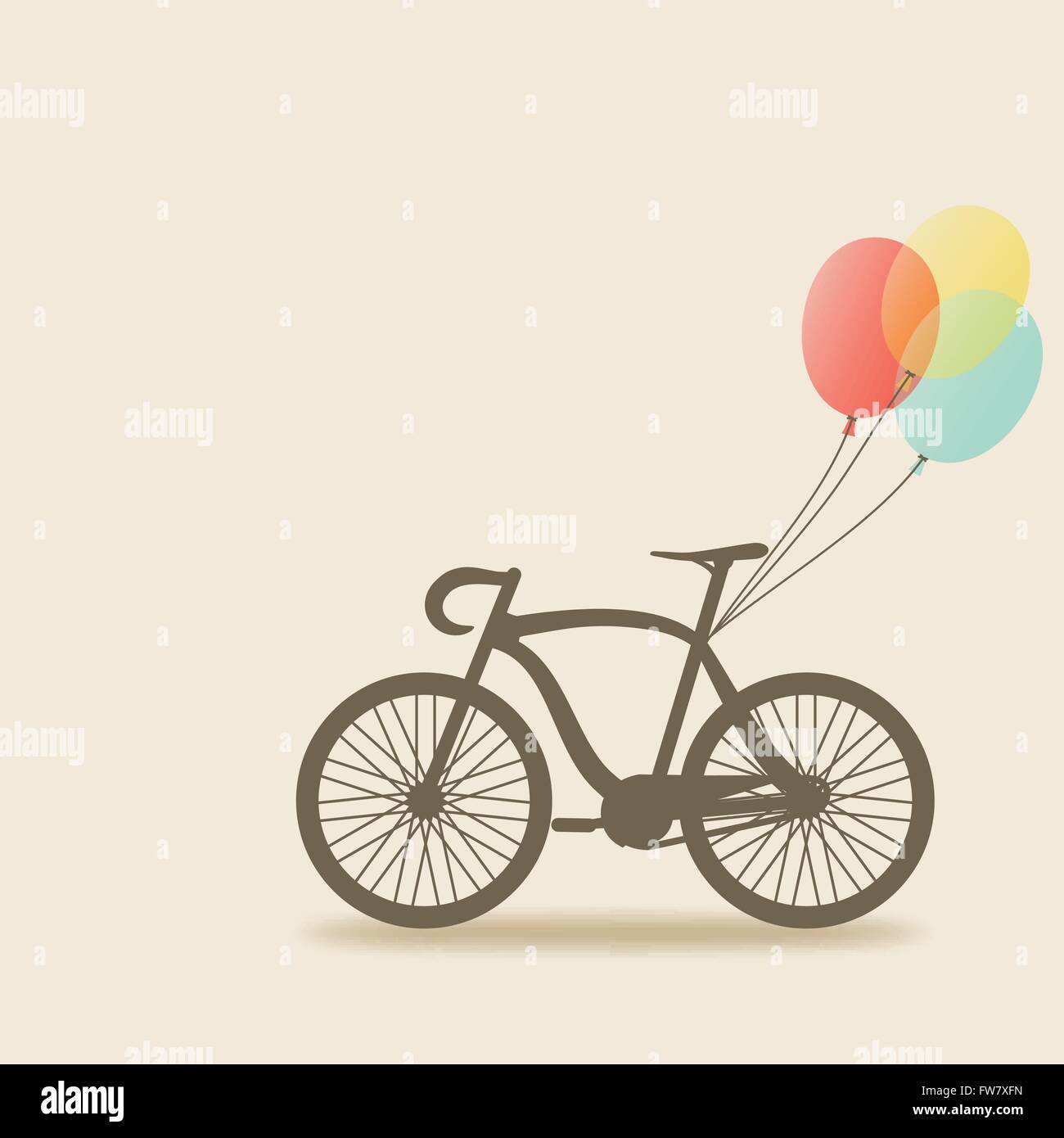 bike with balloons - vector illustration. eps 10 Stock Vector Image ...