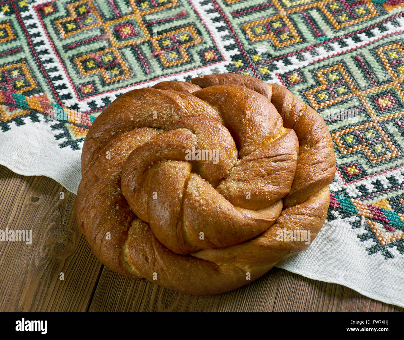 Eastern European Easter Bread. close up Stock Photo - Alamy