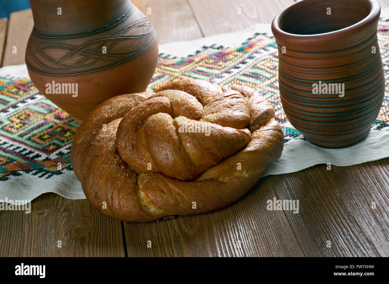 Eastern European Easter Bread. close up Stock Photo - Alamy