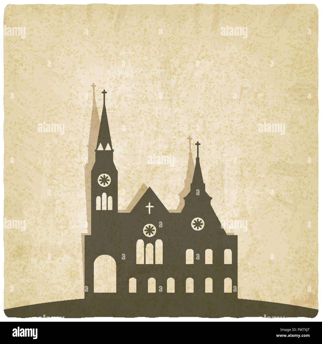 Catholic church old background - vector illustration. eps 10 Stock ...