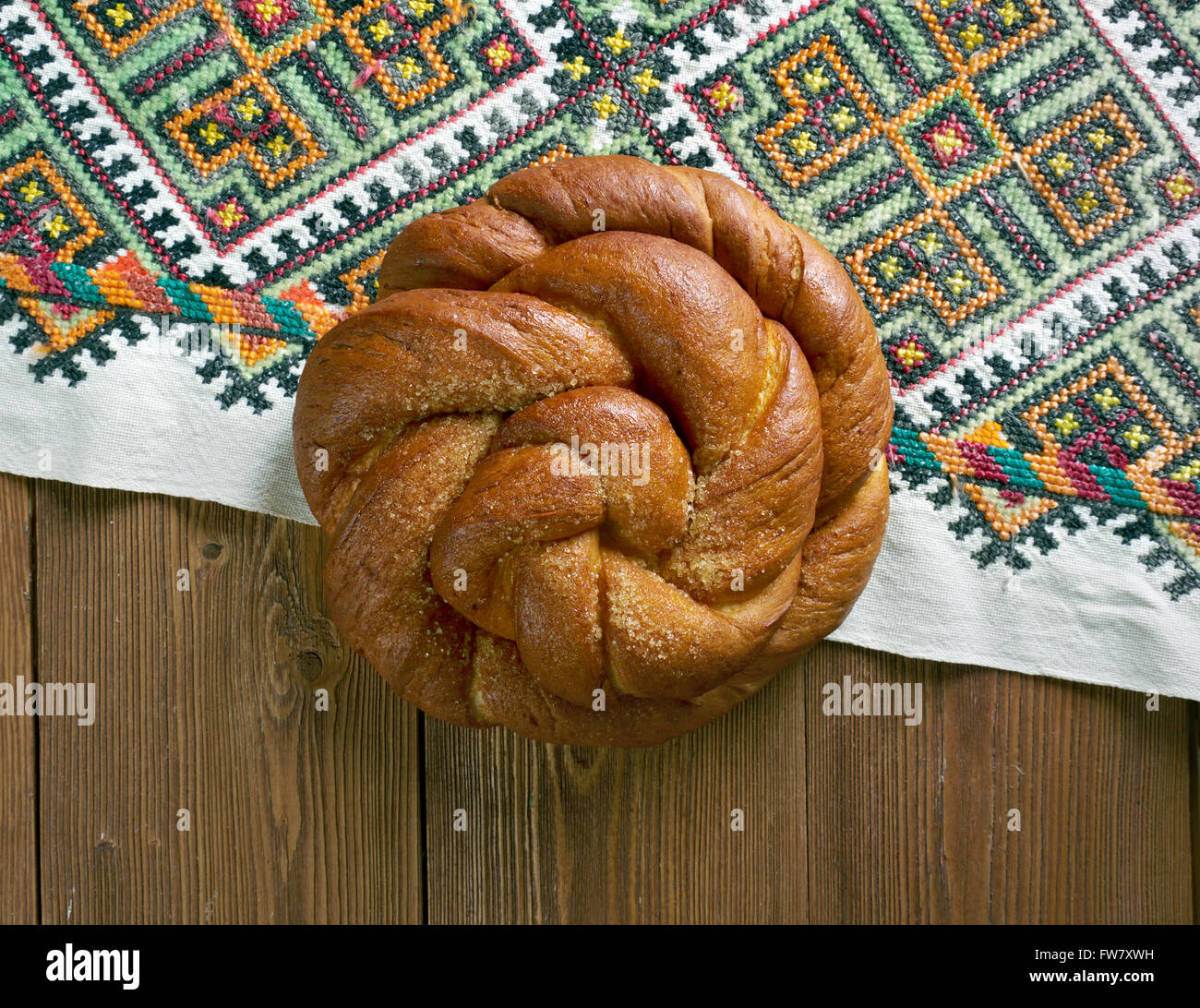 Eastern European Easter Bread. close up Stock Photo - Alamy