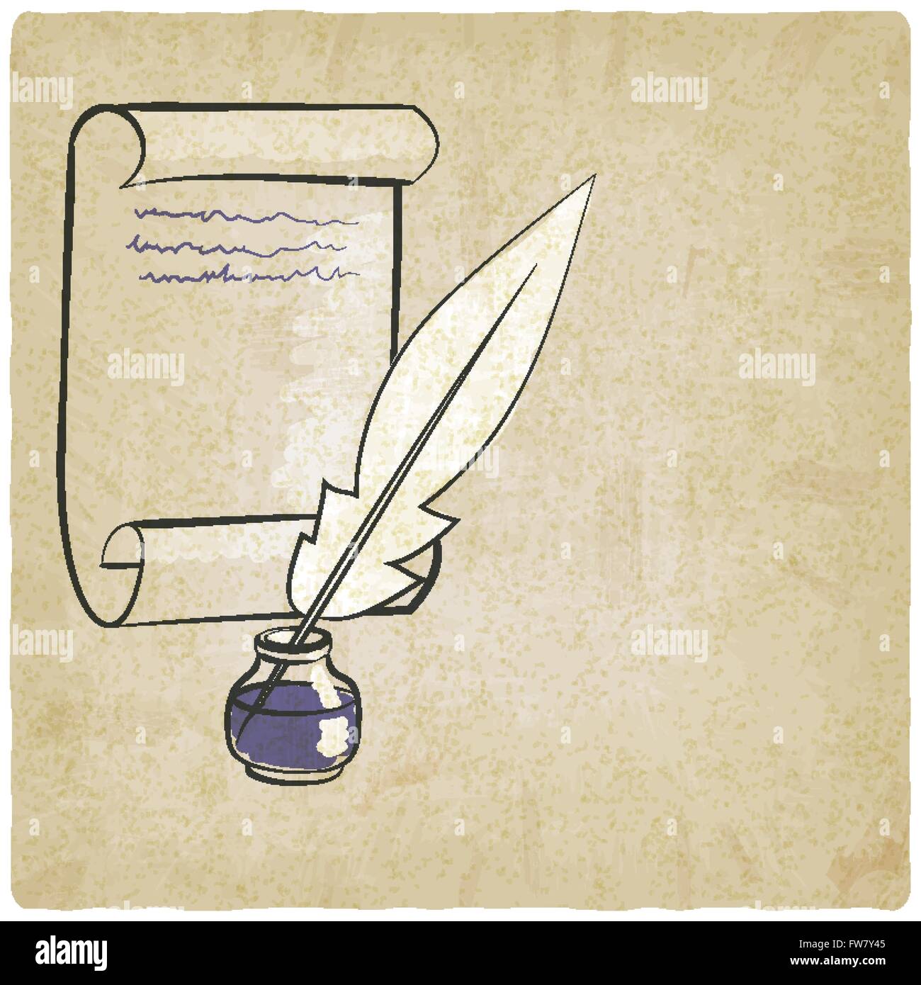 Ink pen parchment background Stock Vector Images - Alamy