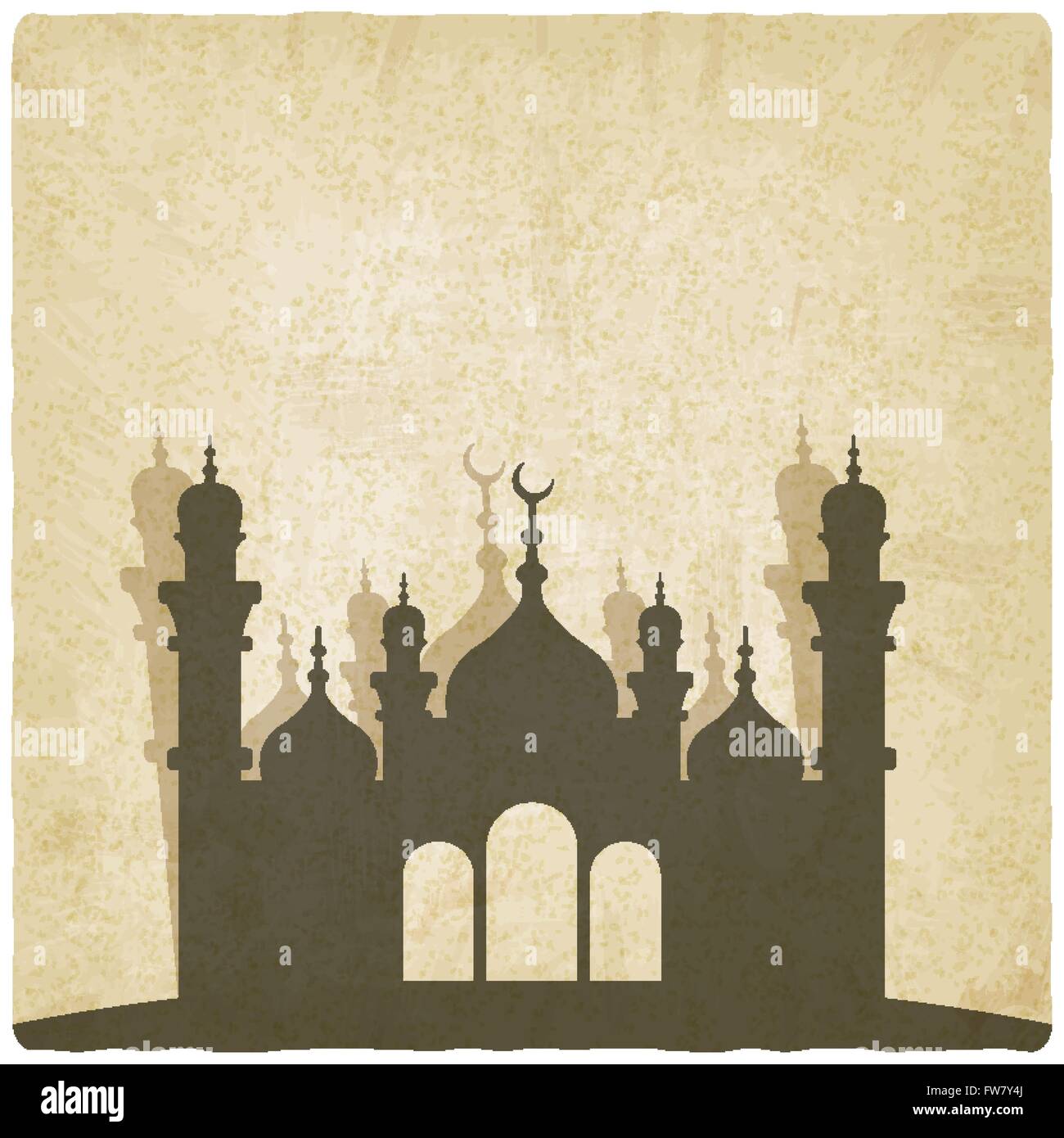 Islamic mosque old background - vector illustration. eps 10 Stock ...