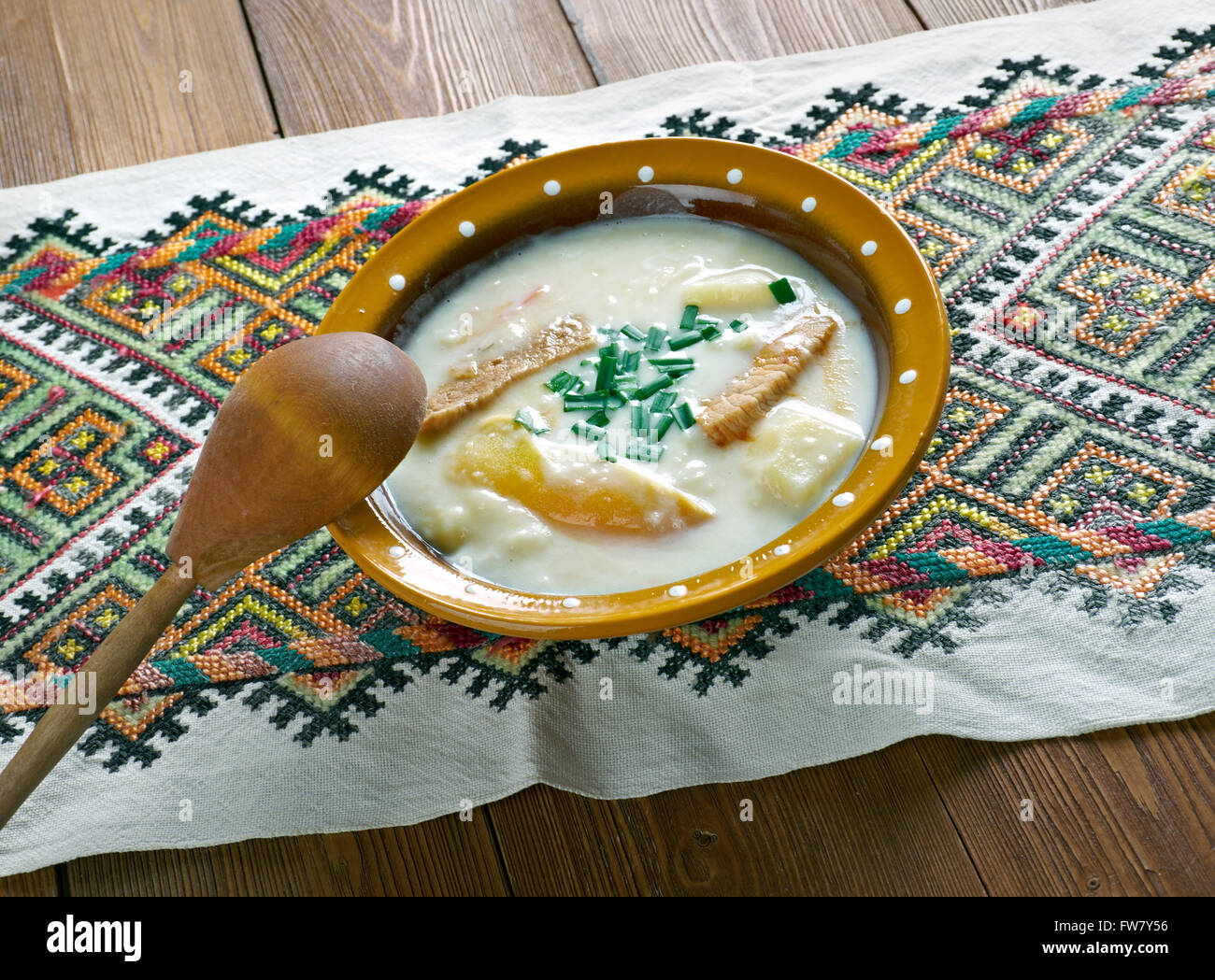 hungarina potato soup Krumplileves Stock Photo - Alamy
