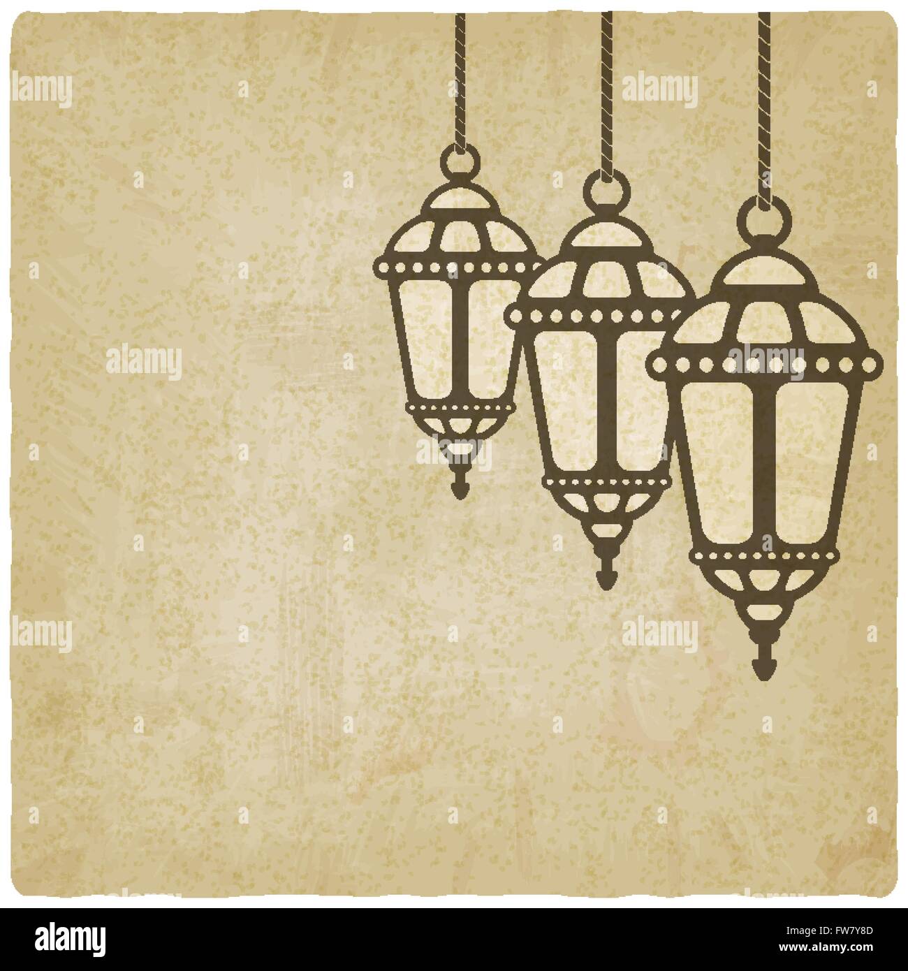 Ramadan lantern old background - vector illustration. eps 10 Stock ...