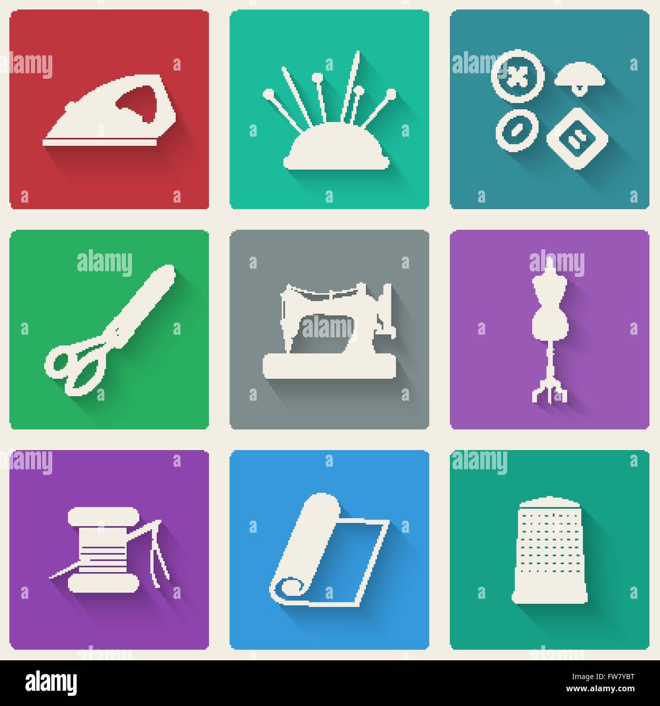sewing icons set - vector illustration. eps 10 Stock Vector Image & Art ...