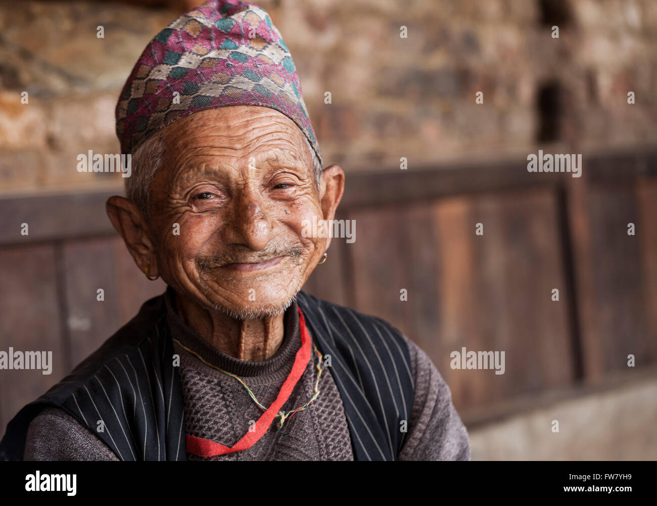 Old nepali buddhist man hi-res stock photography and images - Alamy