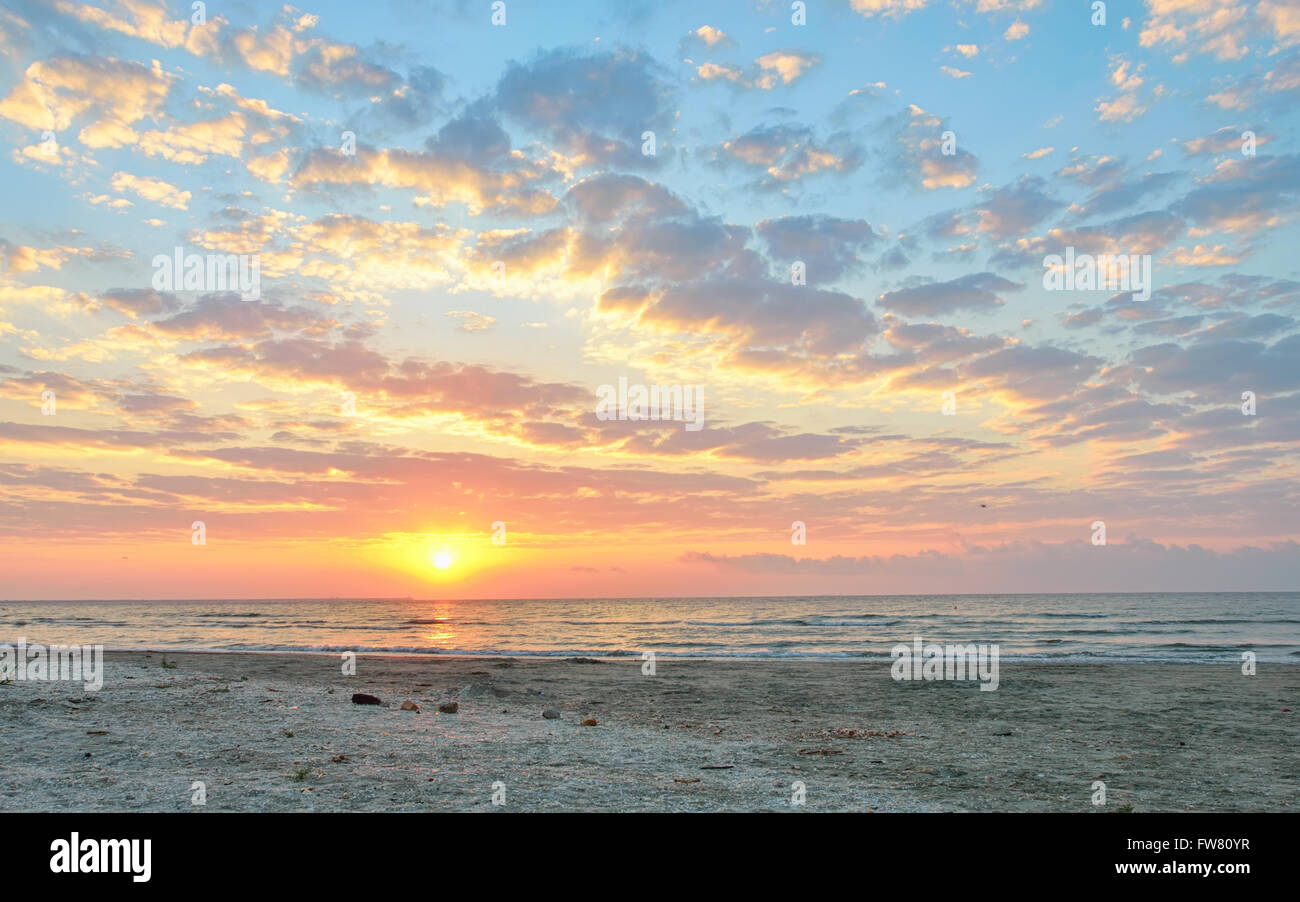 dramatic summer sunset sky and sea Stock Photo - Alamy