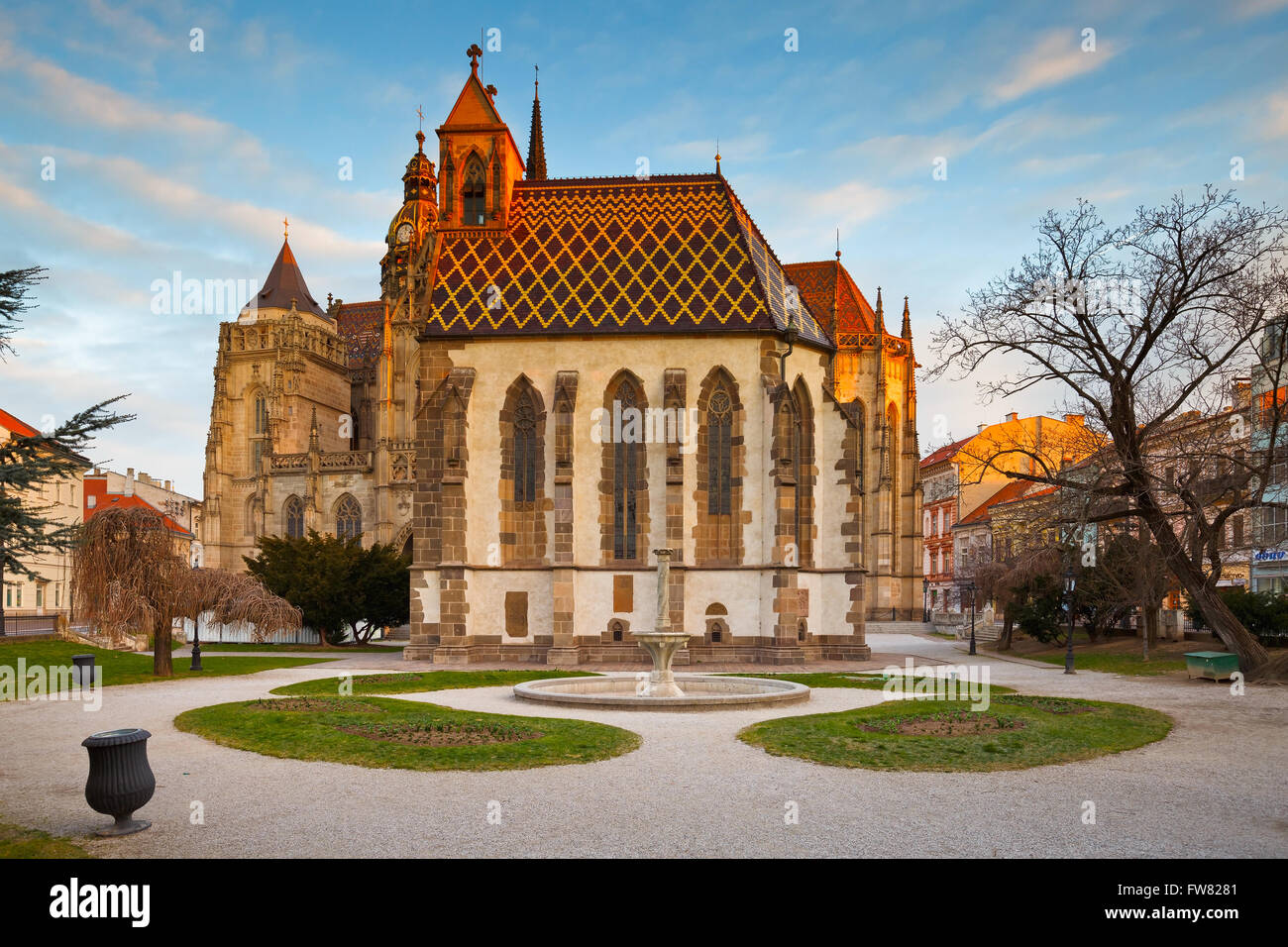 St. Michael chapel and St. Elisabeth cathedral in the main square of ...