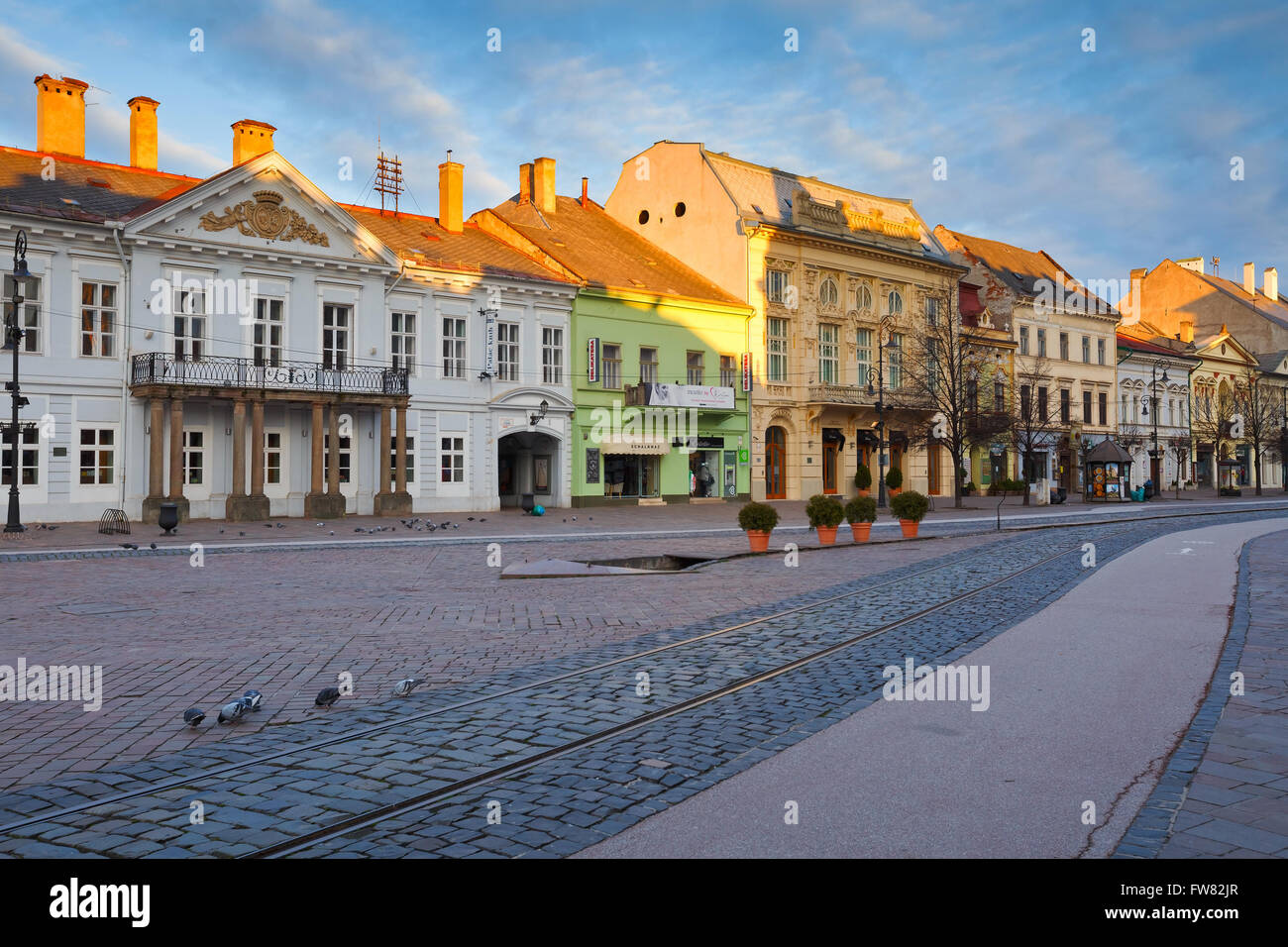 Historic architecture in the main square of Kosice city in eastern ...