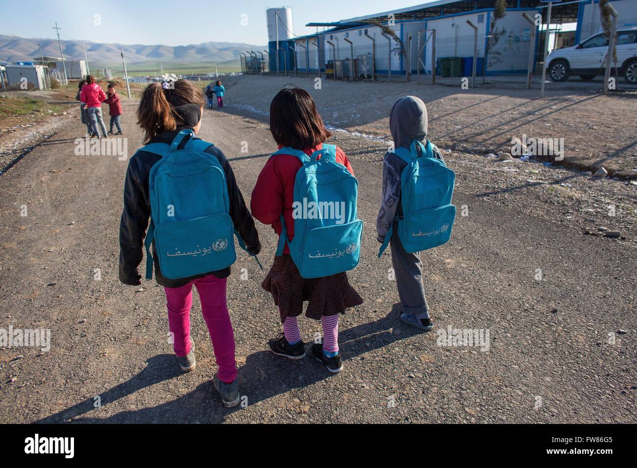 Primary school in Arbat refugee camp, Northern Iraq Stock Photo - Alamy