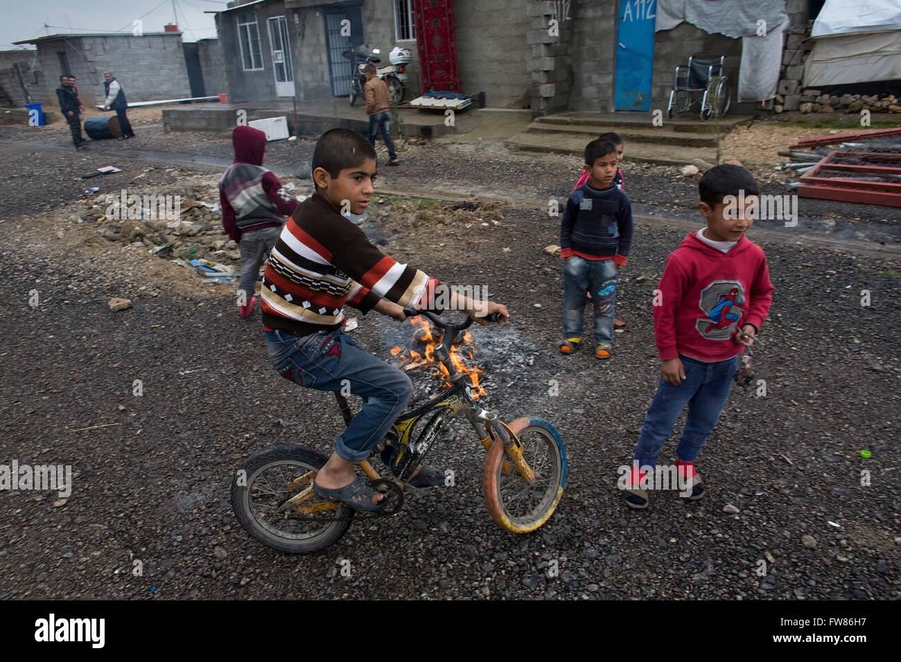 Refugee children in a refugee camp in Northern Iraq Stock Photo - Alamy