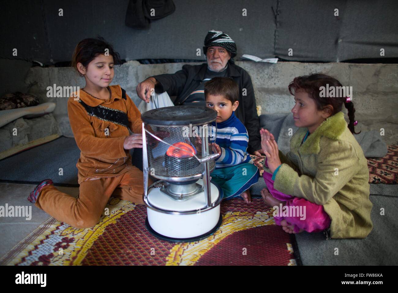Interior of a tent in refugee camp in Northern Iraq Stock Photo - Alamy