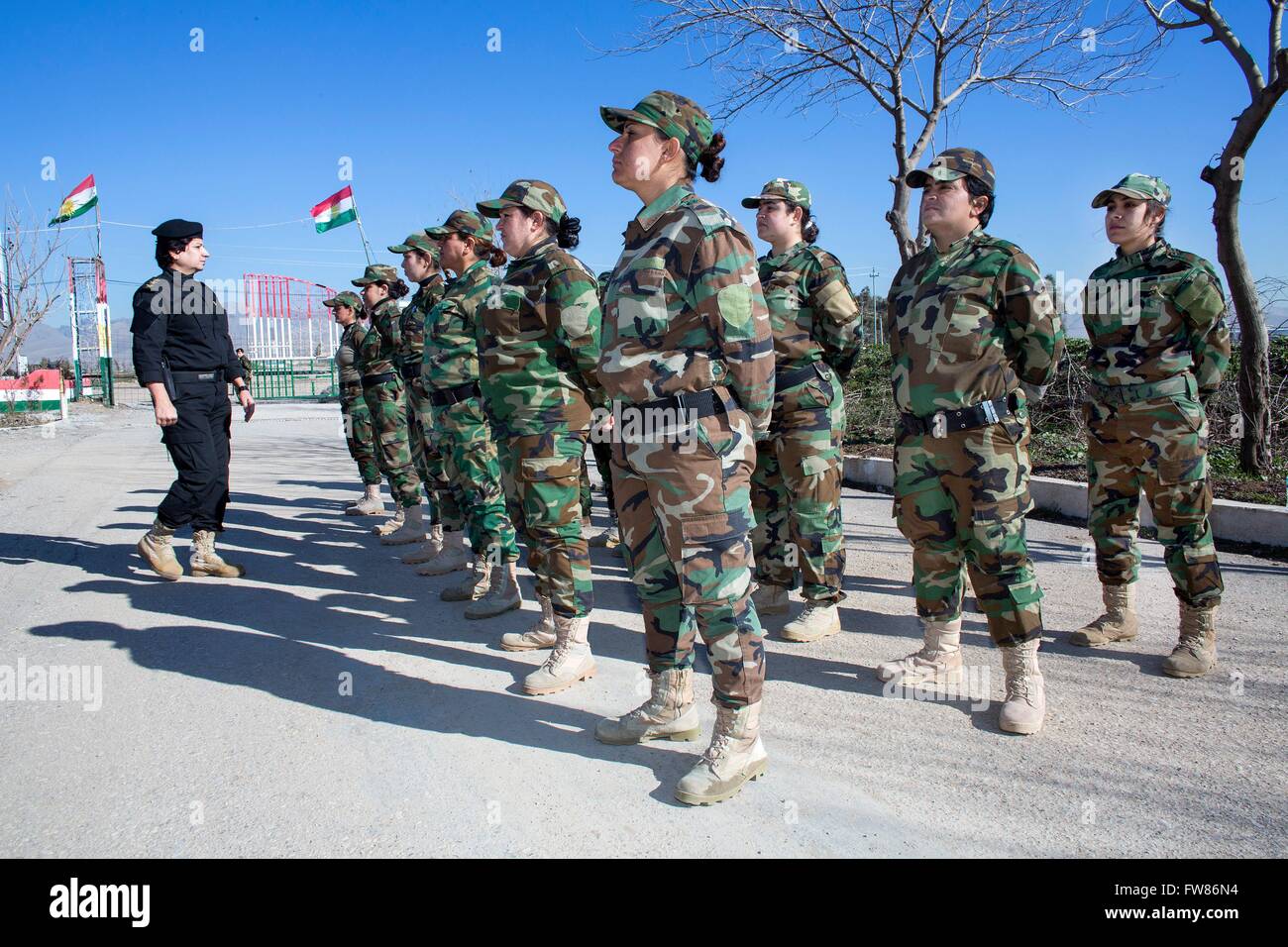 Female Kurdish Peshmerga fighting ISIS in Iraq and Syria Stock Photo ...