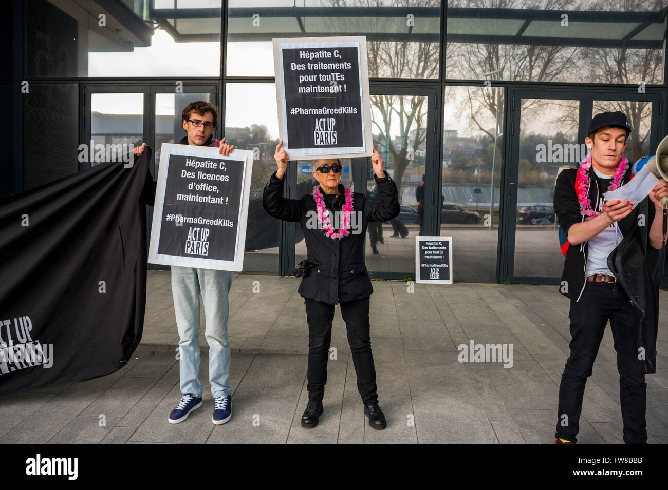 Paris, France, AIDS Activists, Act UP protests against Gilead ...