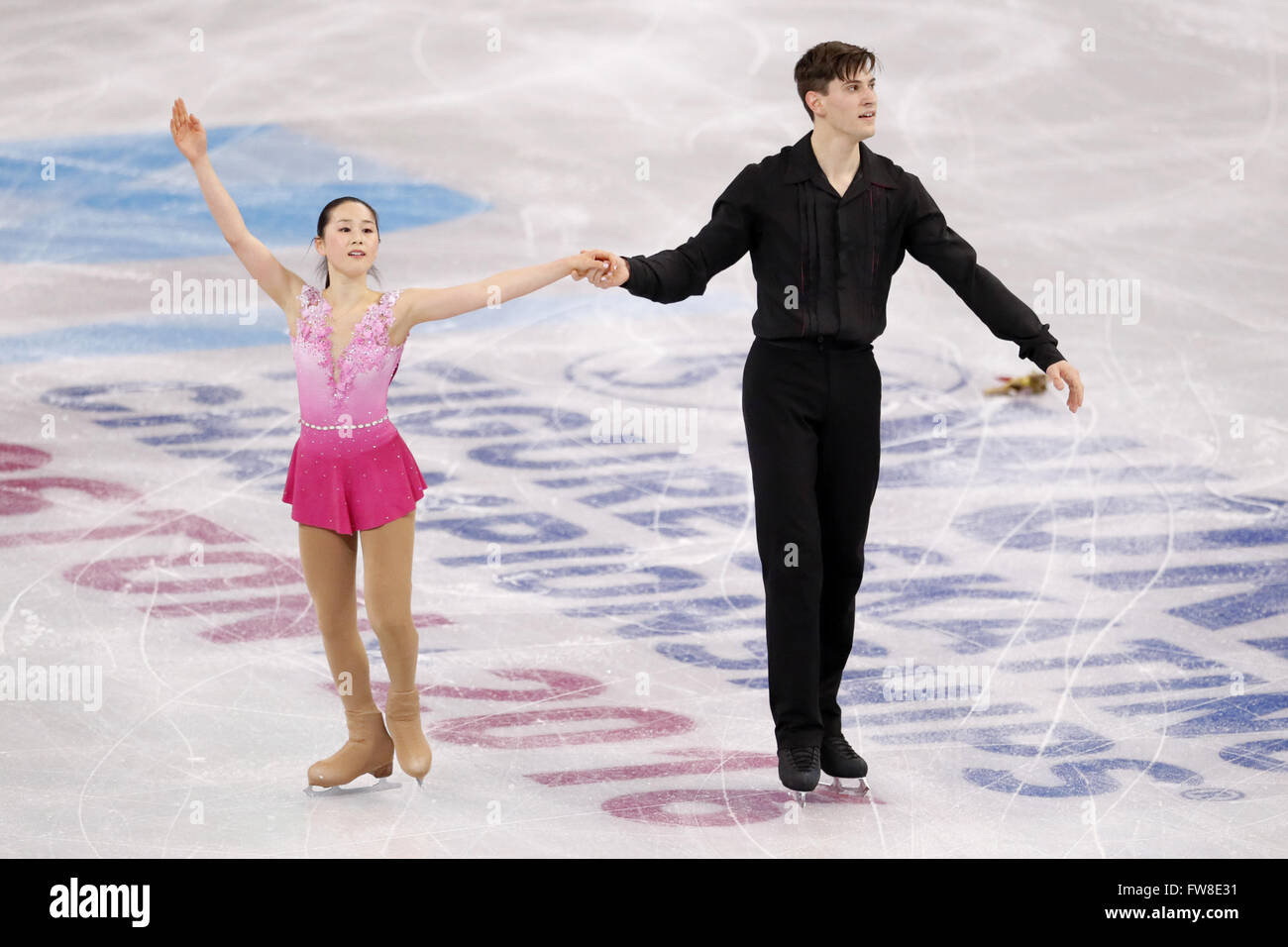 Boston, USA. 1st Apr, 2016. Sumire Suto and Francis Boudreau-Audet (JPN ...