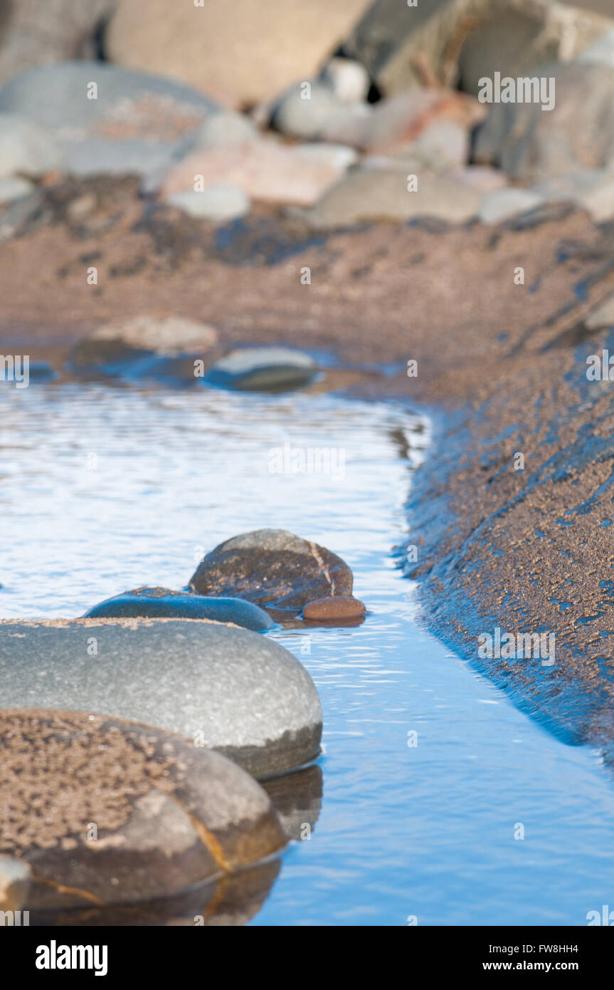 Variety of pebbles in a shallow rock pool Stock Photo - Alamy