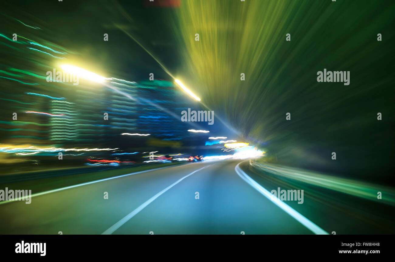 moving forward motion blur background,night scene Stock Photo - Alamy