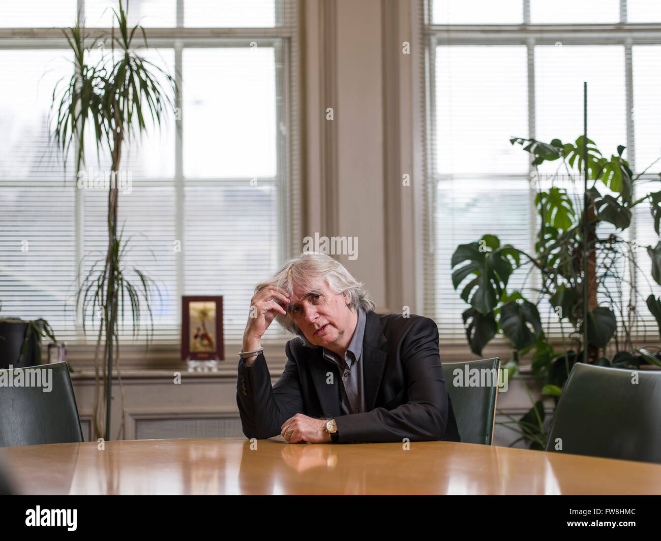 Portrait of writer Phil Redmond at the Museum of Liverpool Stock Photo ...