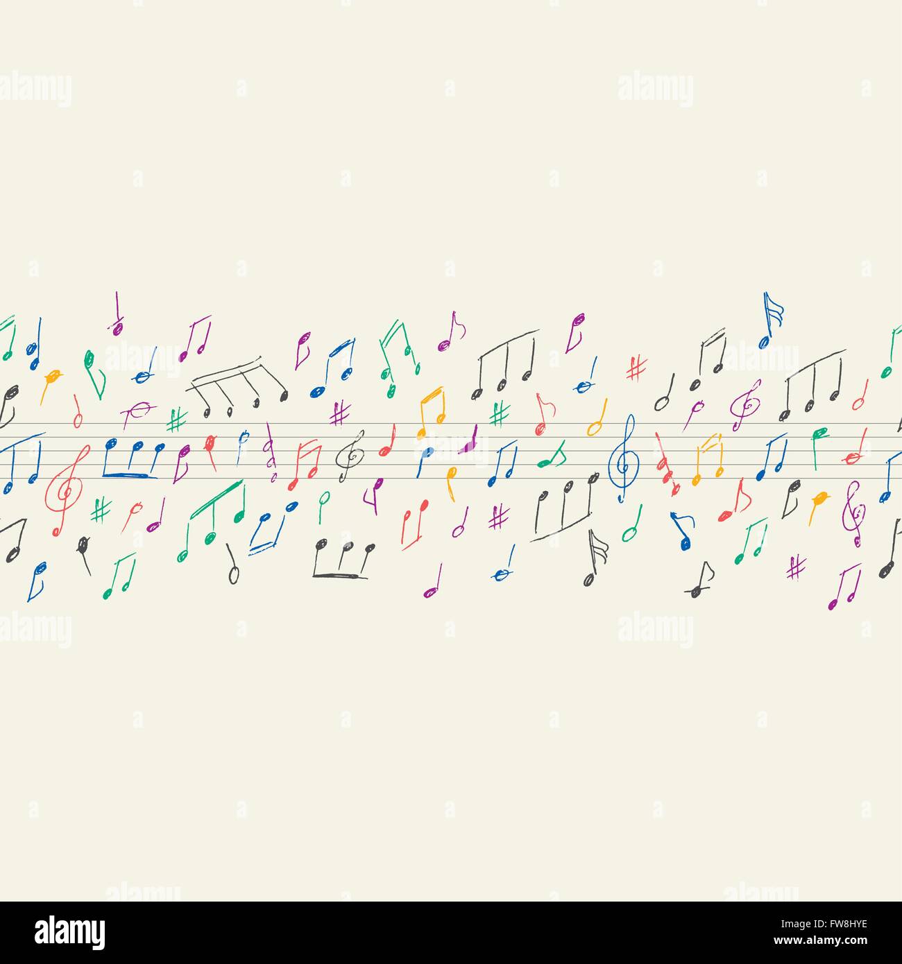 Blue musical note pattern Stock Vector Images - Alamy