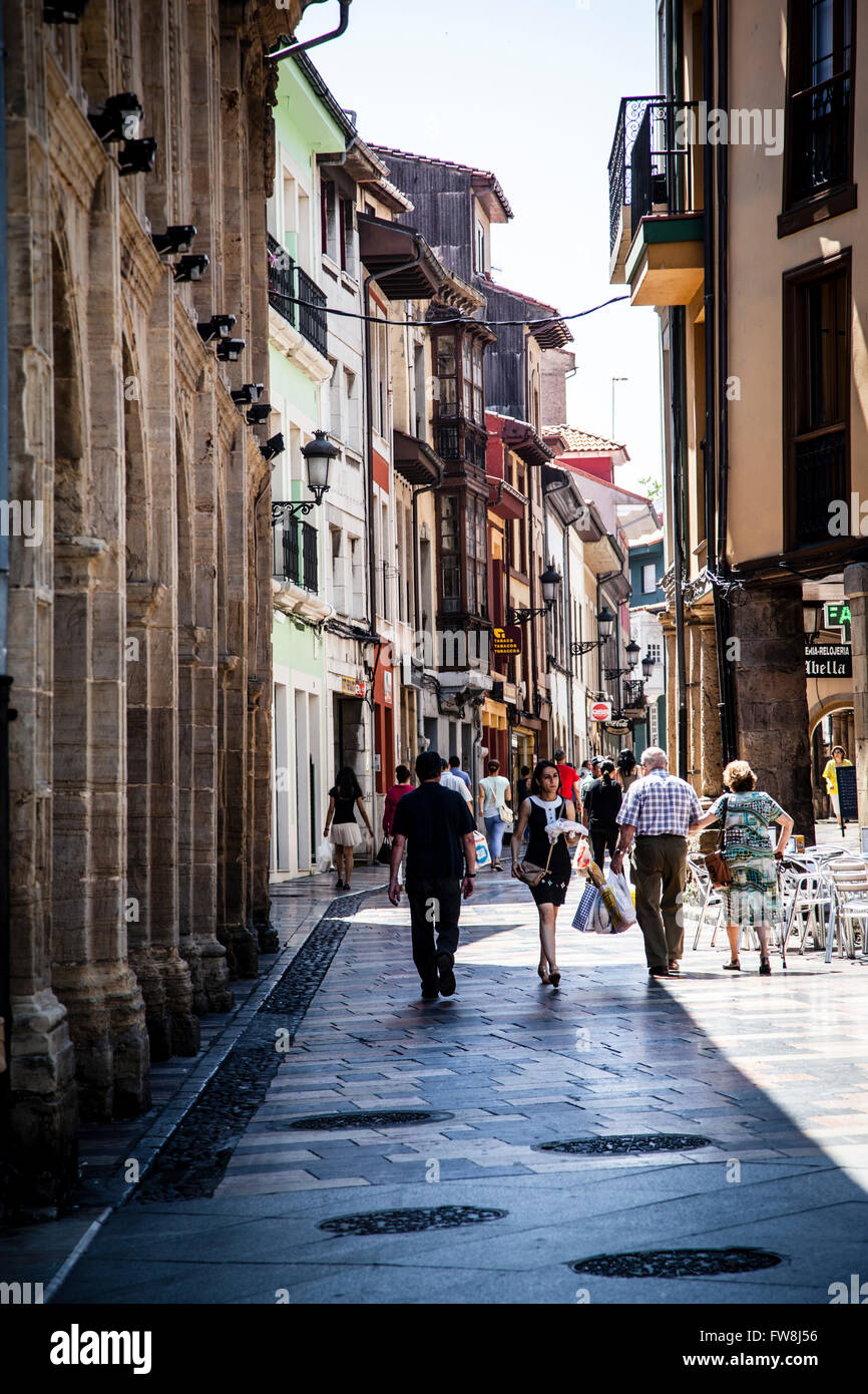 Street of Aviles, Asturias, Spain Stock Photo - Alamy