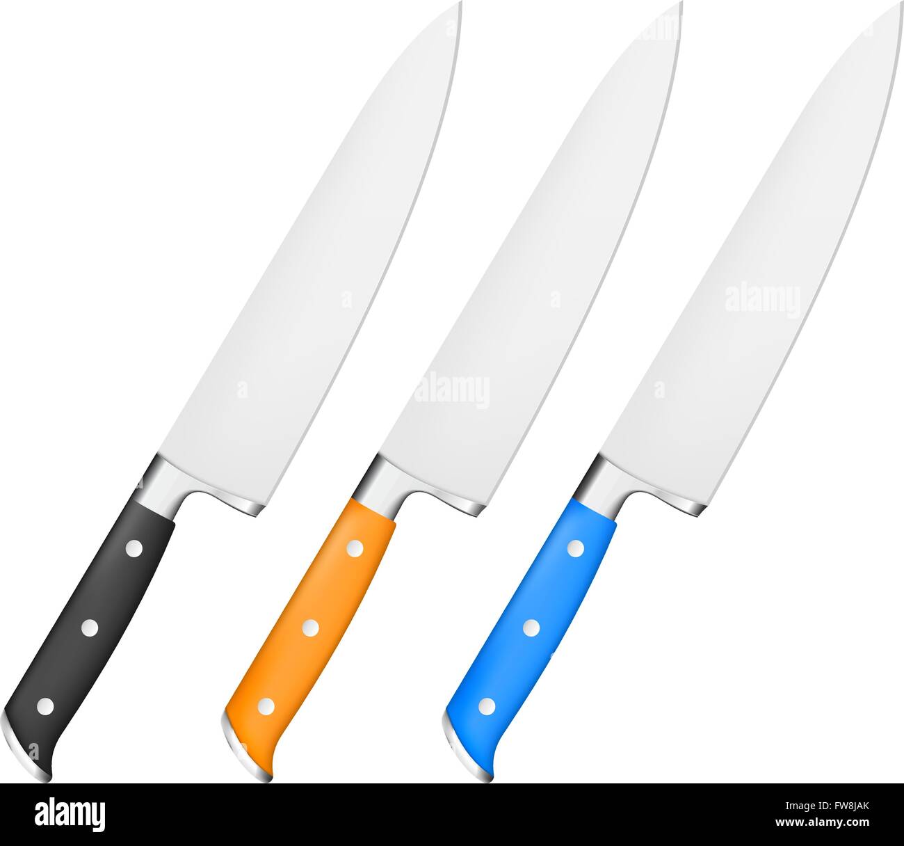Chef knife with handle in different color Stock Vector Image & Art - Alamy