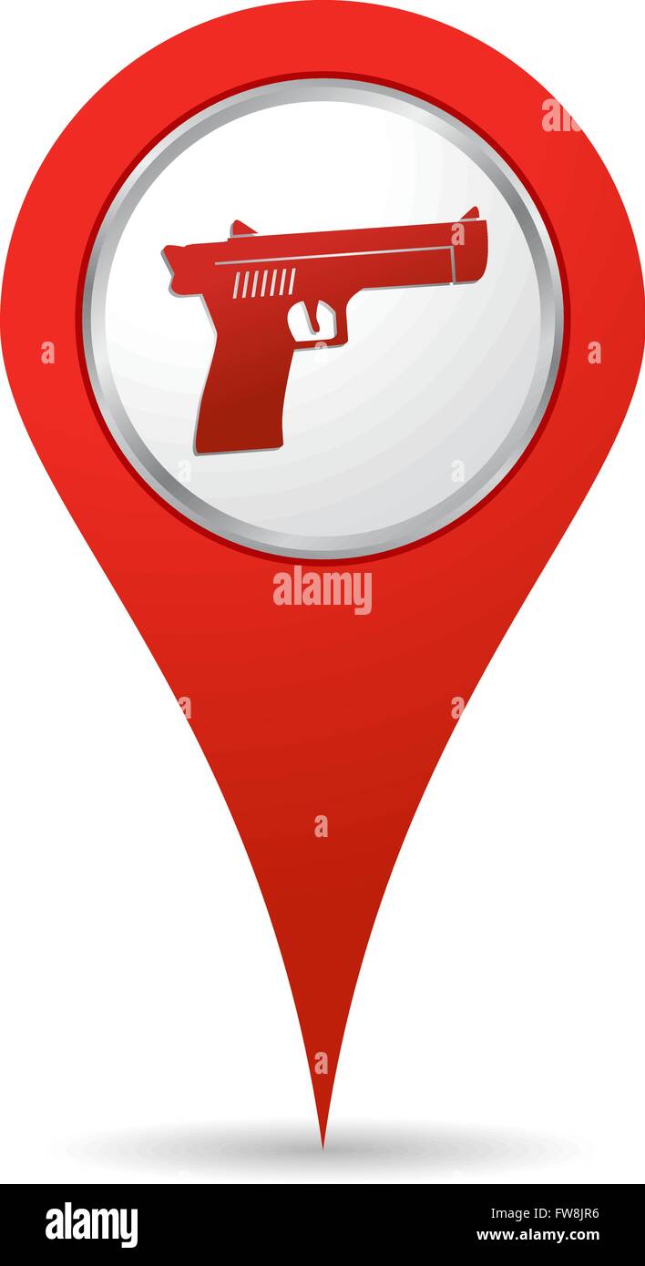 location gun icon in red color Stock Vector Image & Art - Alamy