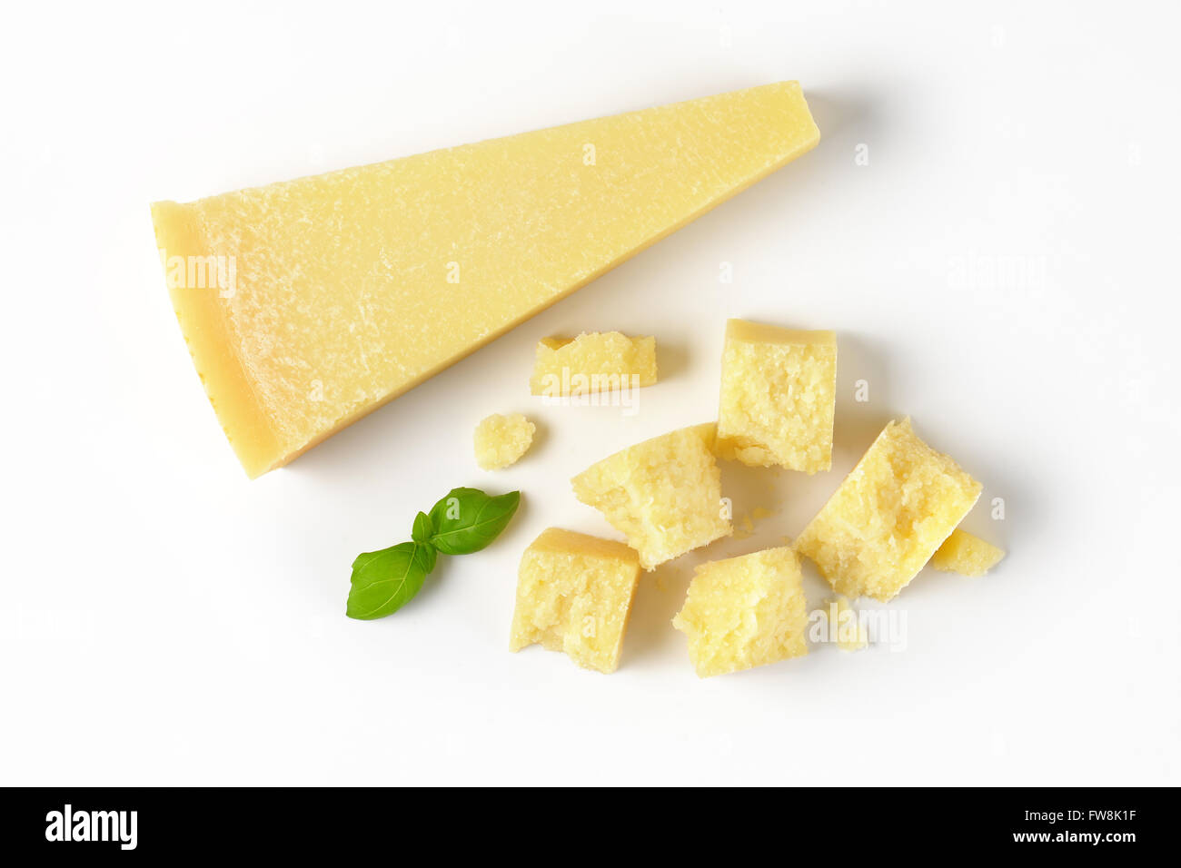 pieces of fresh parmesan cheese on white background Stock Photo - Alamy