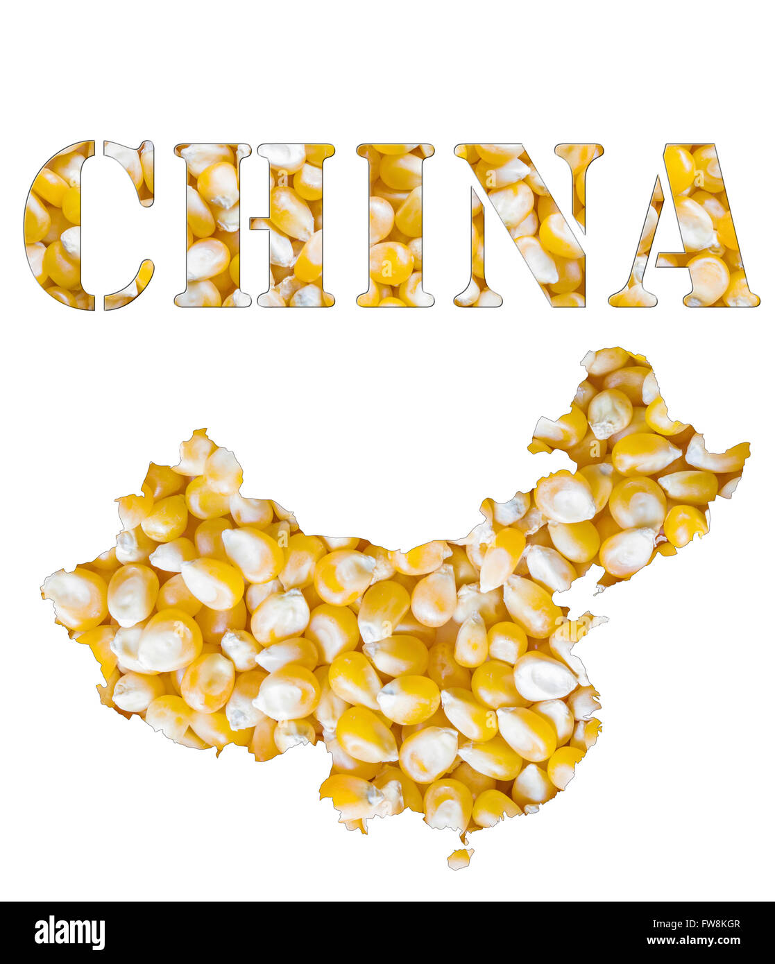 China word and country map shaped with corn seeds Stock Photo - Alamy